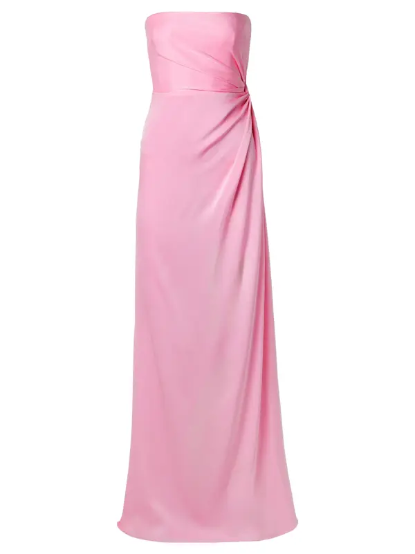 Alex Perry Strapless Gathered Gown - Pink