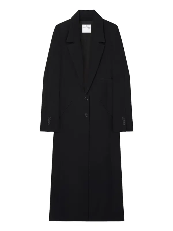 COURREGES Heritage Logo-appliqué Coat - Black