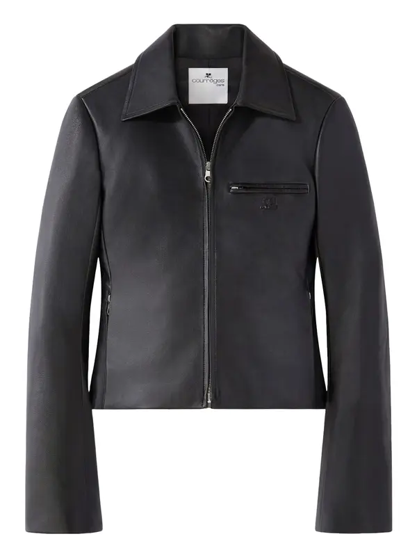 COURREGES Zip-fastening Leather Jacket - Black