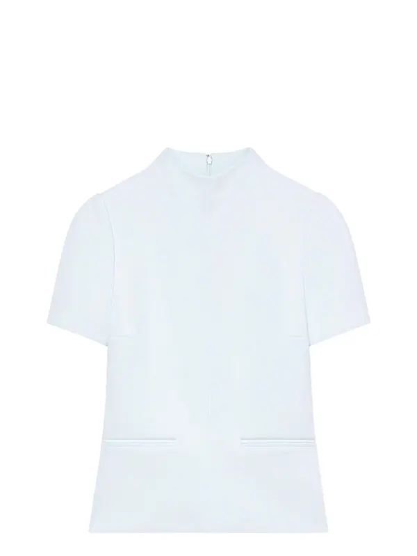 COURREGES High-neck Twill T-shirt - Blue