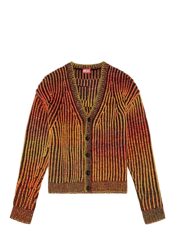 DIESEL® Oakland Ribbed Cardigan - Orange