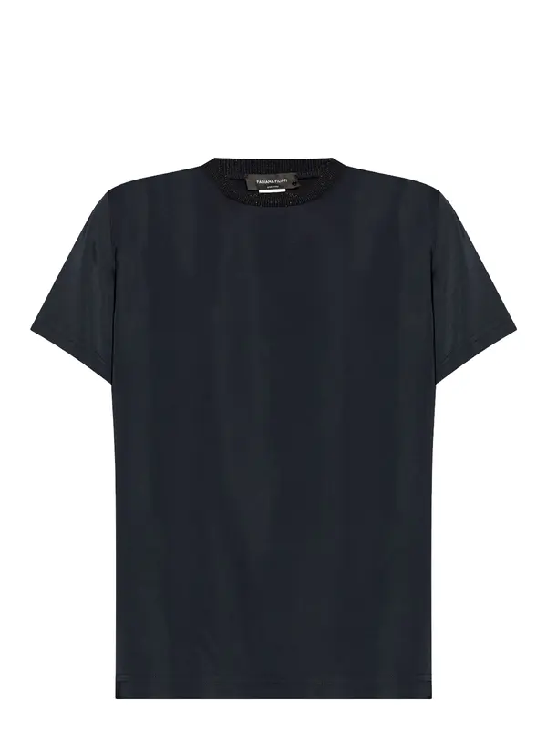 Fabiana Filippi Decorative Neck T-shirt - Blue