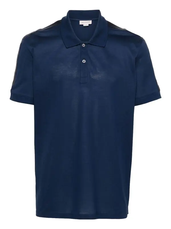 Alexander McQueen Logo-tape Polo Shirt - Blue