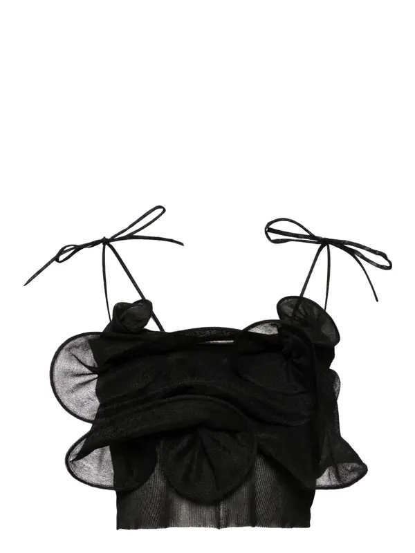 ENFOLD Ruffle-embellished Camisole - Black