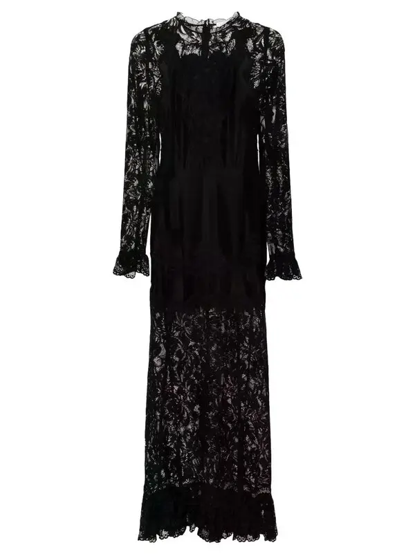 Rabanne Floral-lace Detail Maxi Dress - Black