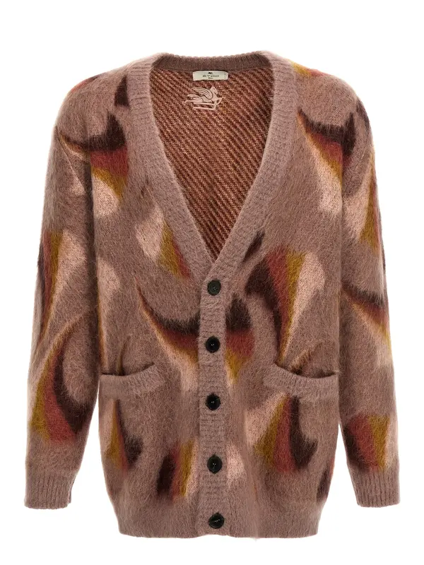 Etro Patterned Mohair-blend Cardigan - Multicolor