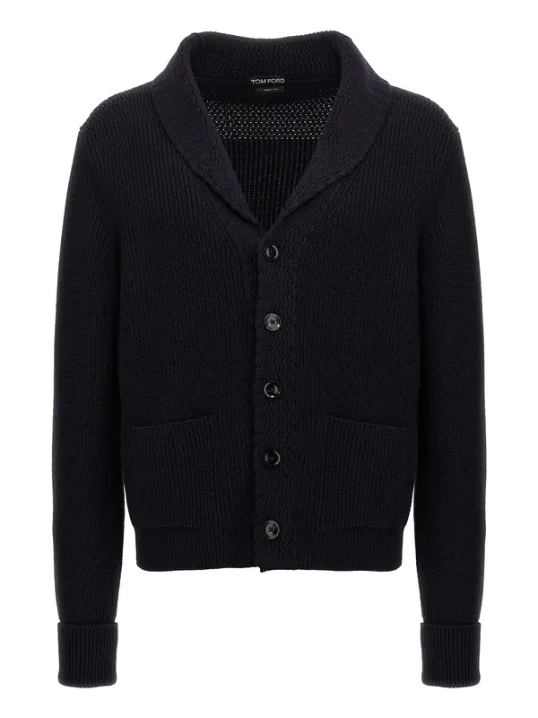 TOM FORD Shawl Cardigan - Blue