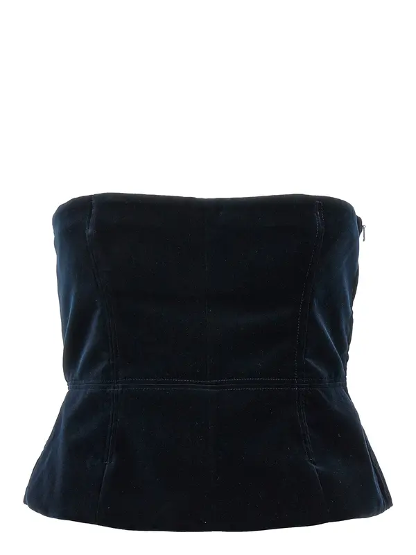 TOM FORD Strapless Velvet Top - Blue