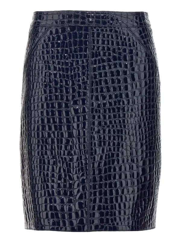 TOM FORD Croc-print Midi Skirt - Blue