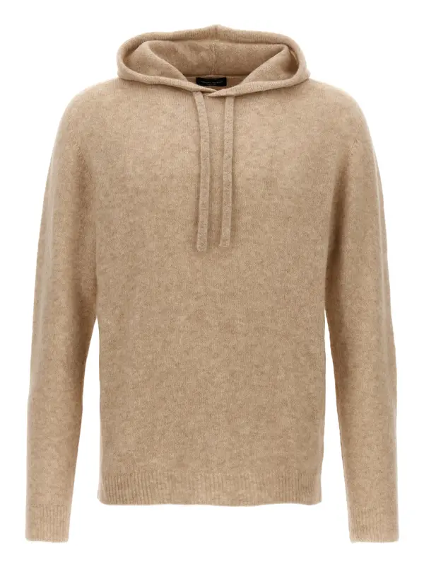 ROBERTO COLLINA Hooded Sweater - Beige