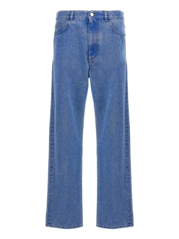 Marni Bleached Coated Denim Jeans - Blue