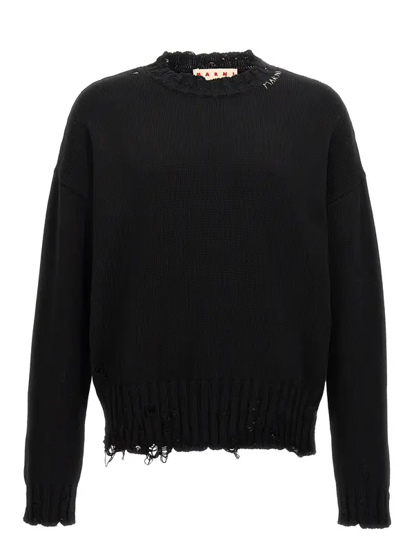 Marni Destroyed Effect Sweater - Black
