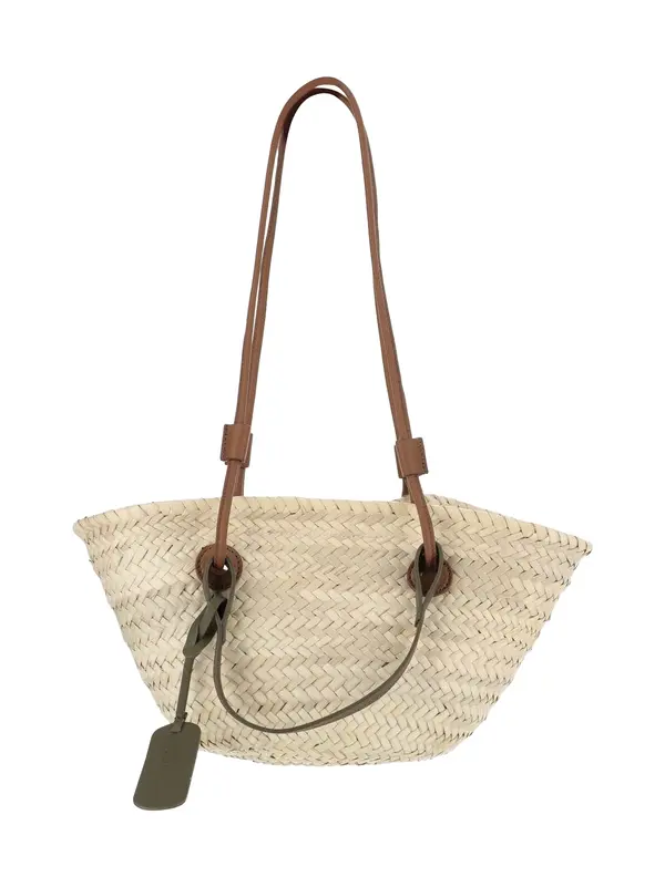 FILIPPO CATARZI Straw Tote Bag With Logo - Beige