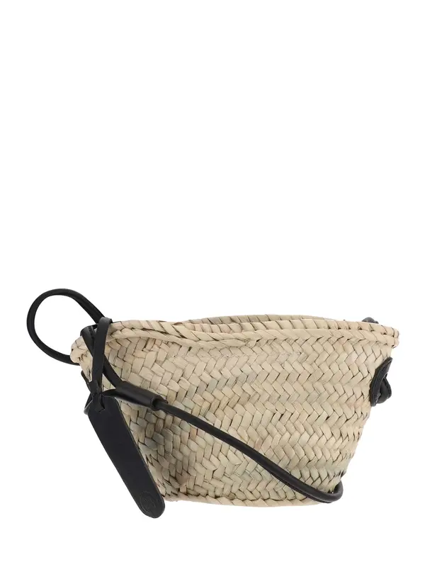 FILIPPO CATARZI Straw Shoulder Bag With Logo - Beige