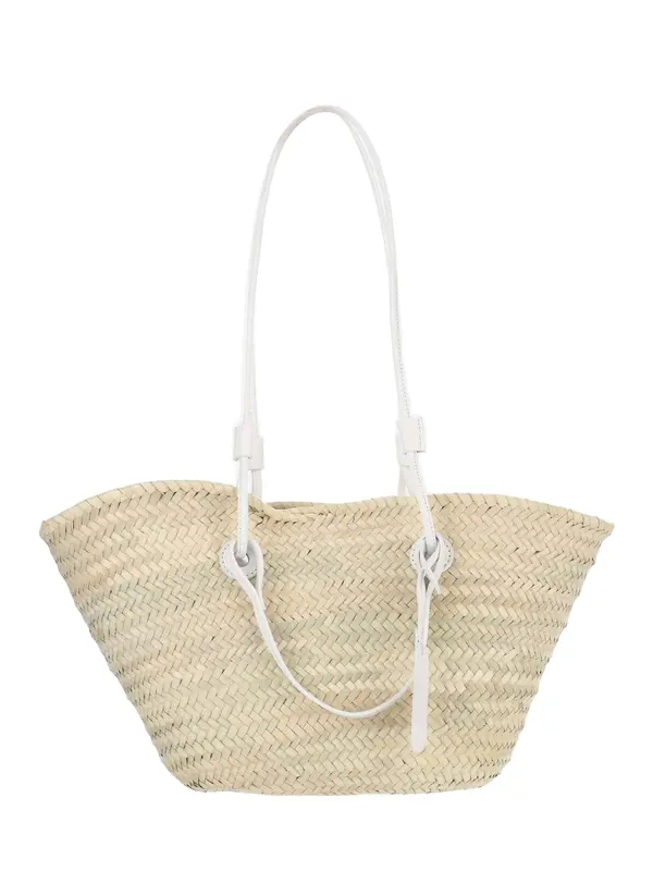 FILIPPO CATARZI Straw Tote Bag With Logo - Beige