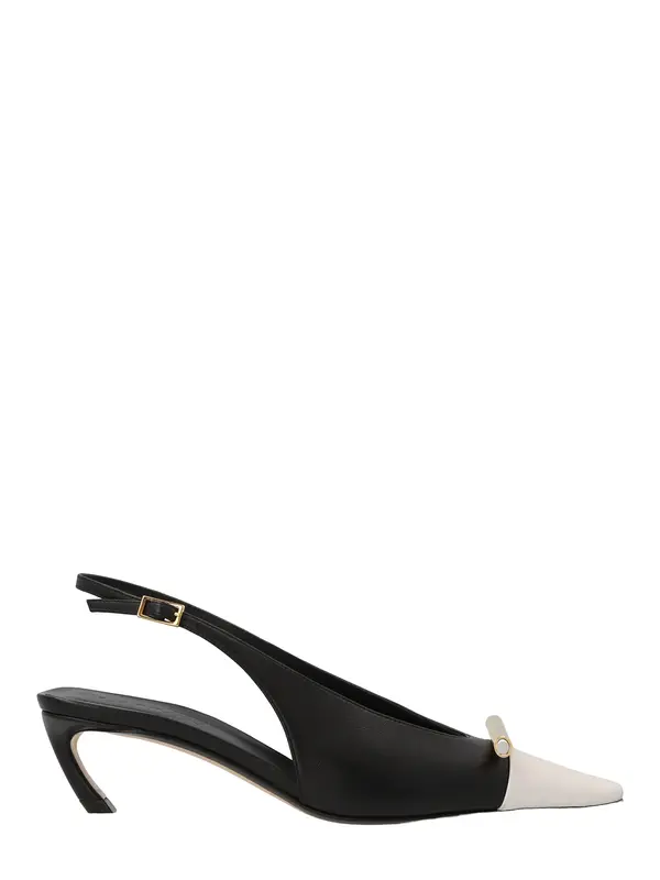 LANVIN Bico Slingbacks - White/black