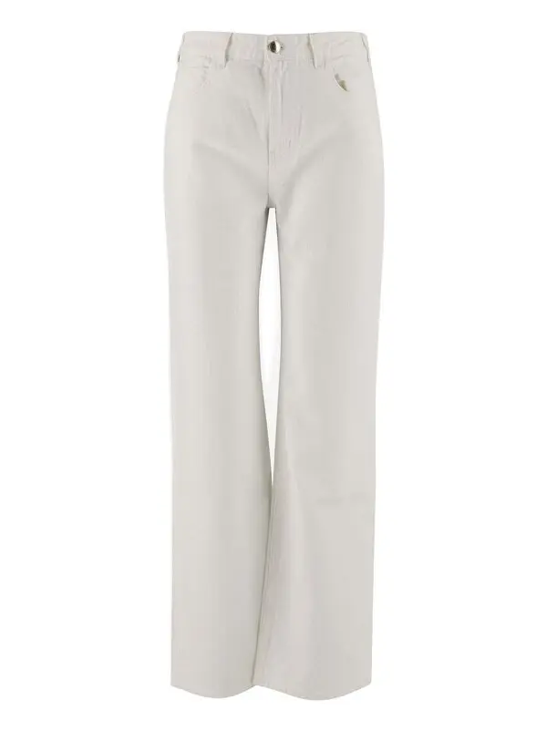 Chloé Cotton-hemp Blend Boyfriend Jeans - White