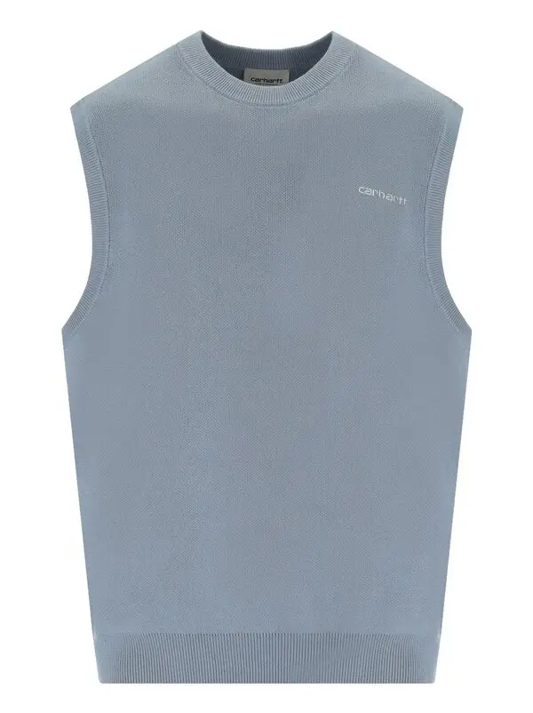 Carhartt Work In Progress Script Cotton Gilet - Light Blue