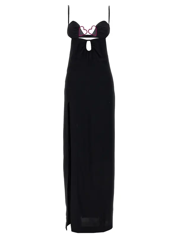 NENSI DOJAKA Heart Bra' Long Dress - Black