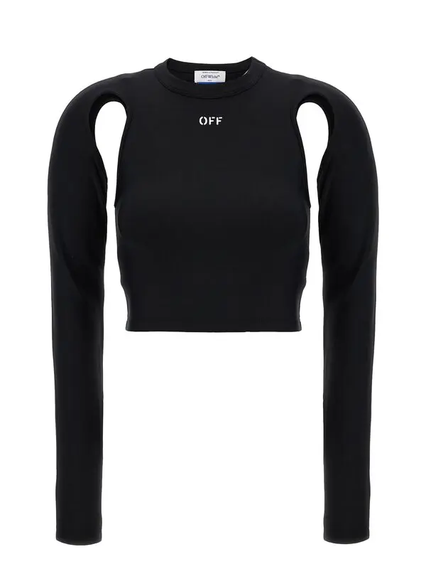 Off White Sleek Top - Black