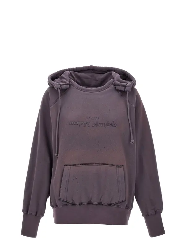 MAISON MARGIELA Logo Reverse Hoodie - Purple