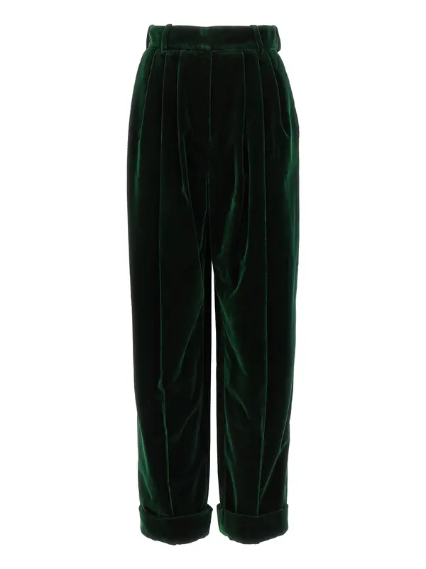 Alexandre Vauthier Boyfriend Velvet Pants - Green