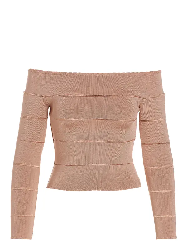 Alexandre Vauthier Off-shoulder Viscose Top - Pink