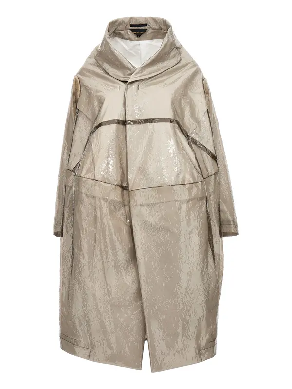 Comme Des Garçons Oversized Textured Trench Coat - Gray