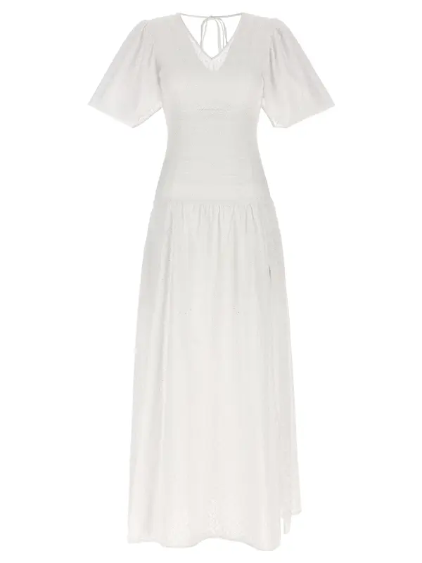 LE TWINS Rosellina' Broderie Anglaise Dress - White