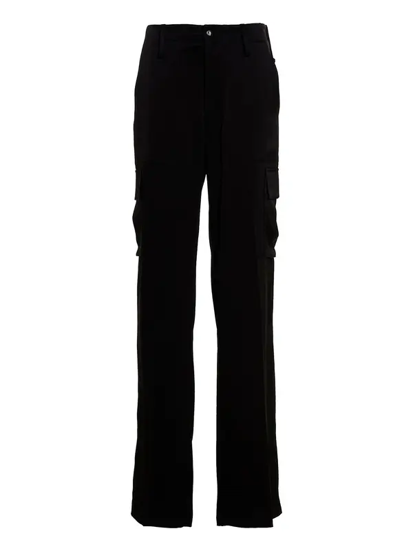 David Koma Satin Cargo Trousers - Black