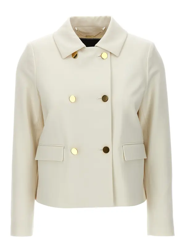 Kiton Cropped Double-breasted Jacket - White