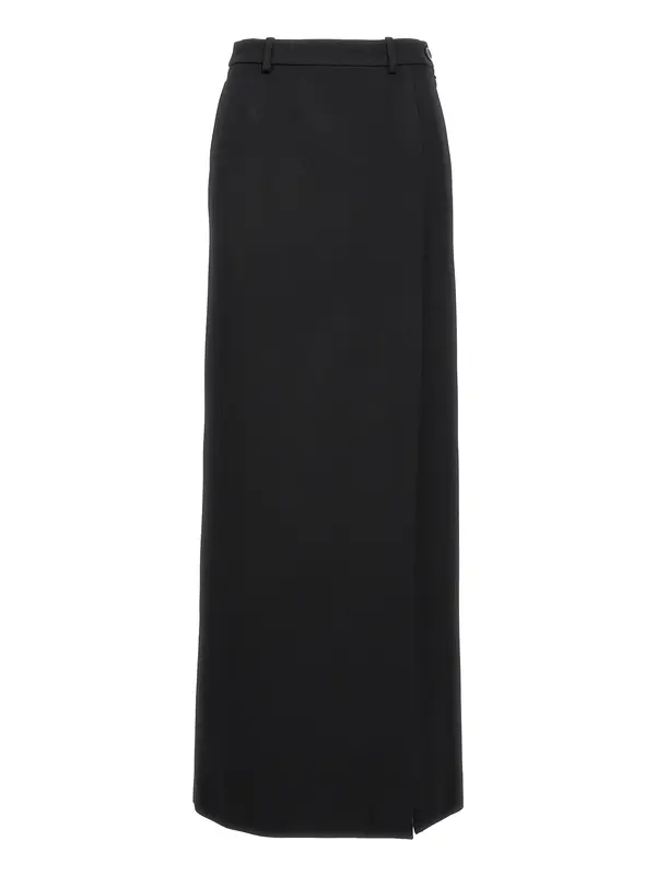 Balenciaga Long Wool Skirt - Black