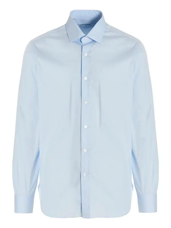 BARBA NAPOLI Poplin Shirt - Light Blue