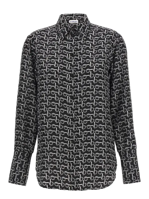 Burberry B' Print Silk Shirt - Black