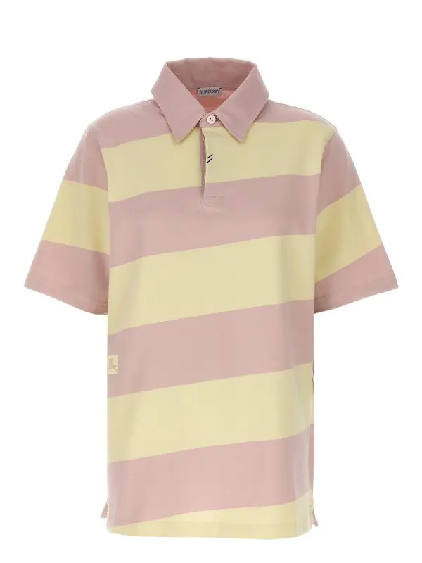 Burberry Logo Striped Polo Shirt - Multicolor