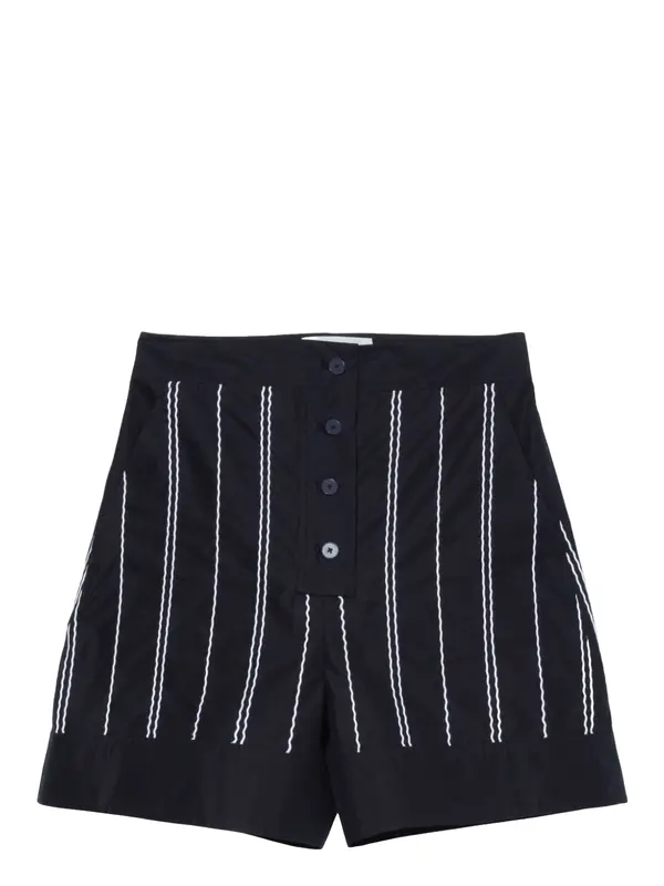 3.1 Phillip Lim Wave-stitching Thigh-length Shorts - Blue