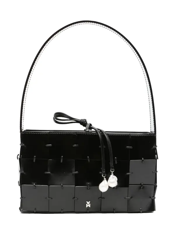 Amina Muaddi Mina Leather Tote Bag - Black