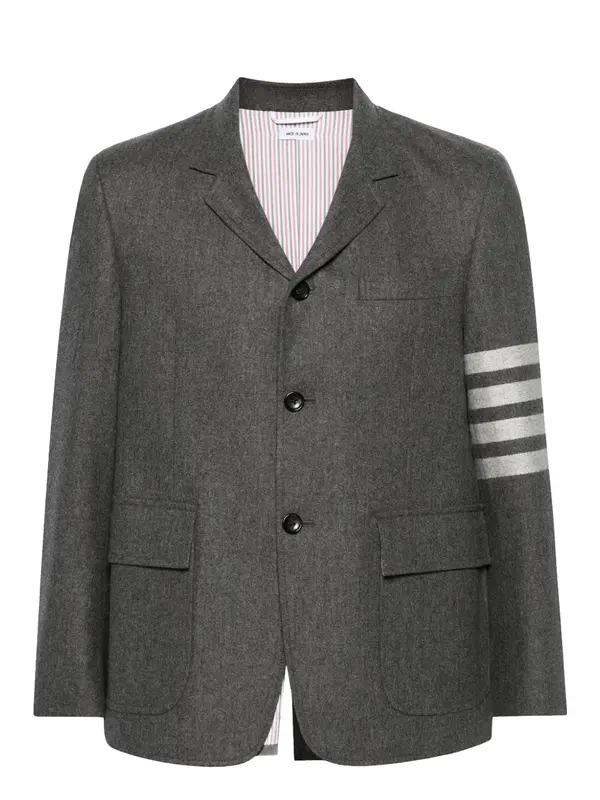 Thom Browne 4-bar Stripe Single-breasted Blazer - Grey