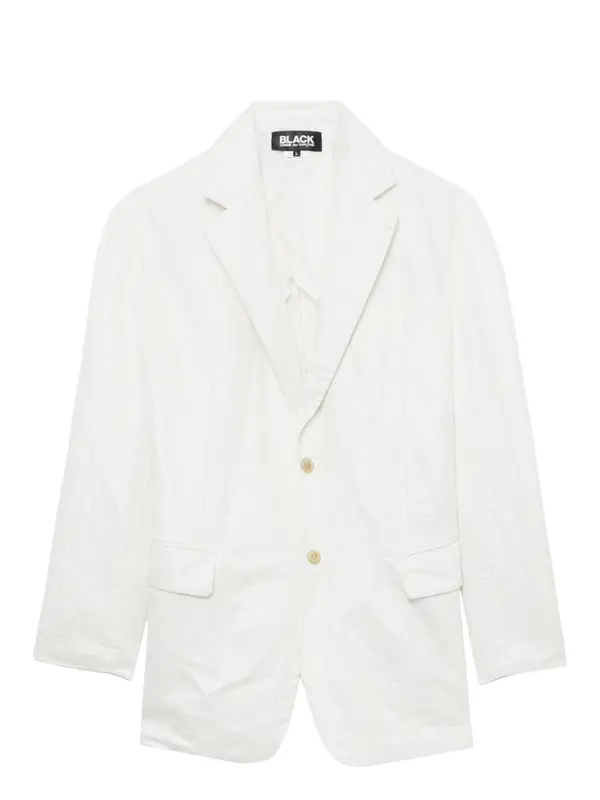 BLACK COMME DES GARÇONS Asymmetric Single-breasted Blazer - White