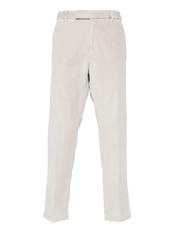 PT TORINO Mid-rise Corduroy Tapered Trousers - Neutrals