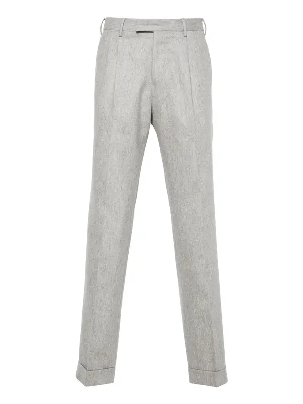 PT TORINO Mid-rise Tapered Trousers - Grey