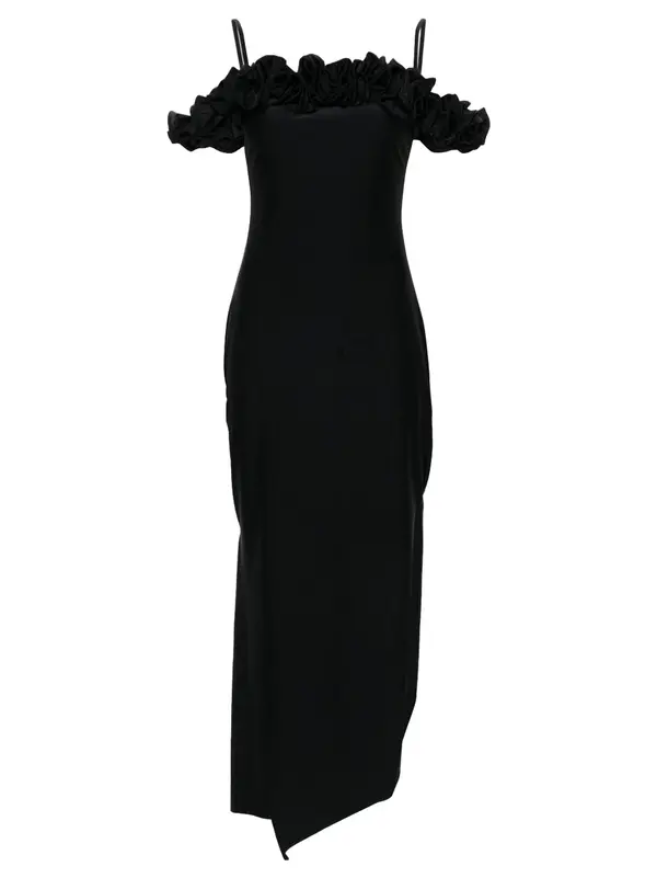 Coperni Ruffle-detail Maxi Dress - Black