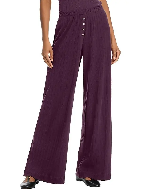 LESET Pointelle Boxer Pants - Dark Berry