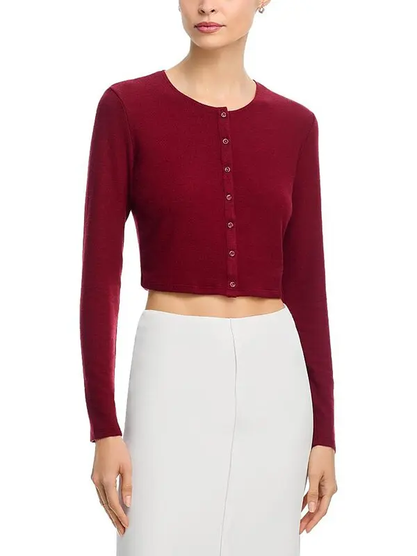 LESET Lauren Crewneck Cardigan - Pinot