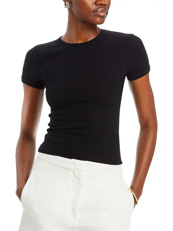 LESET Kelly Ribbed Tee - Black