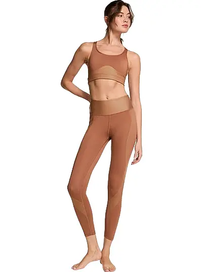 Victoria's Secret Vsx Vs Essential Shine Pocket Leggings - Brown