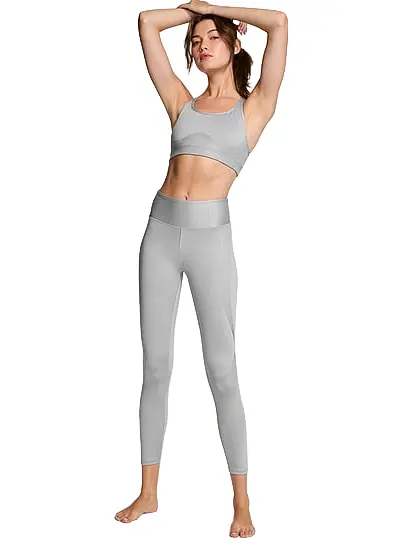 Victoria's Secret Vsx Vs Essential Shine Pocket Leggings - Grey