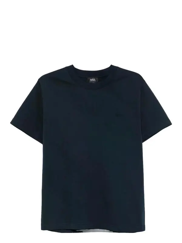 A.p.c. Logo-embroidered Organic Cotton T-shirt - Blue