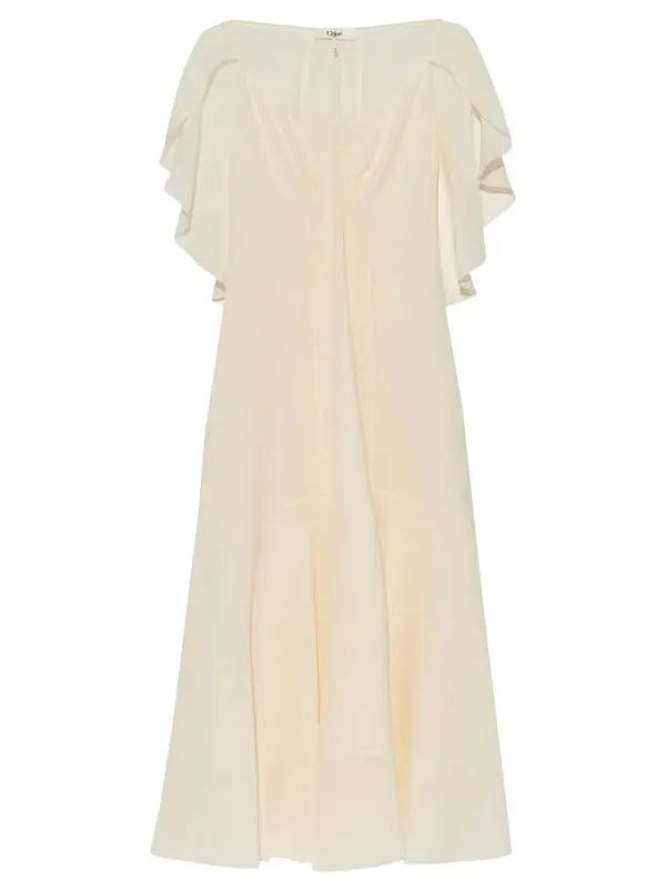 Chloé Paneled Midi-dress - Neutrals