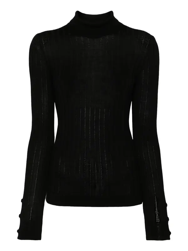 Moncler Ribbed Knit Jumper - Black